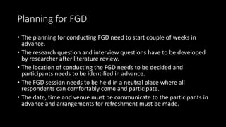 Focus group discussion (FGD) | PPTX