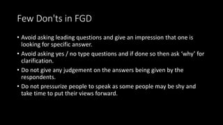 Focus group discussion (FGD) | PPTX