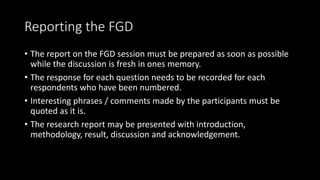 Focus group discussion (FGD) | PPTX