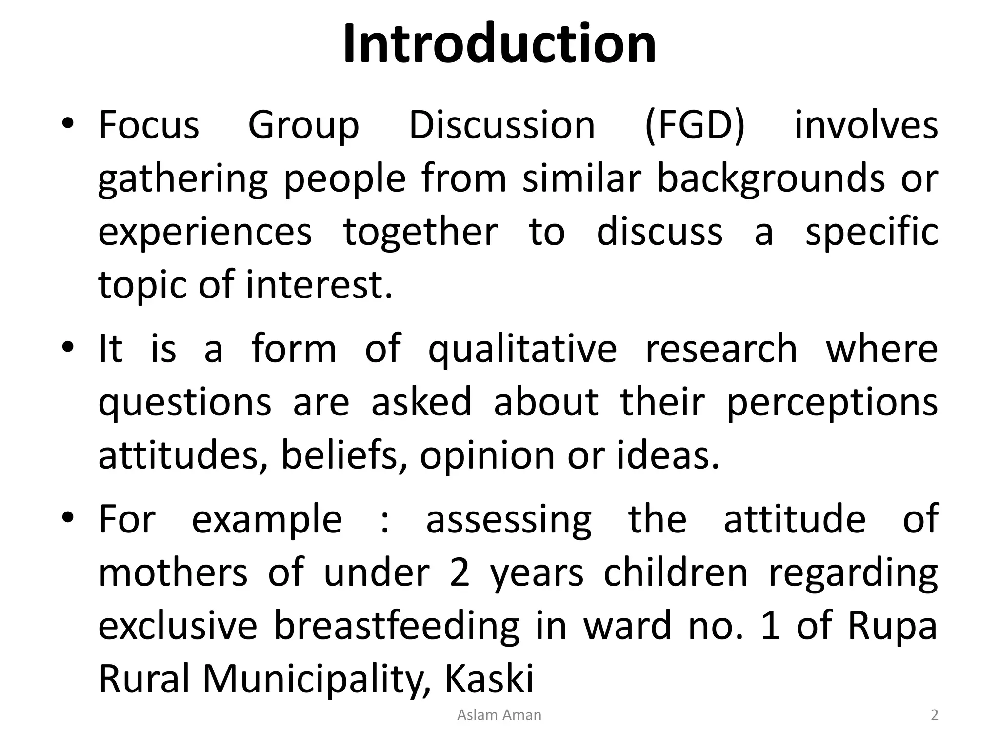 FOCUS GROUP DISCUSSION (FGD) | PDF