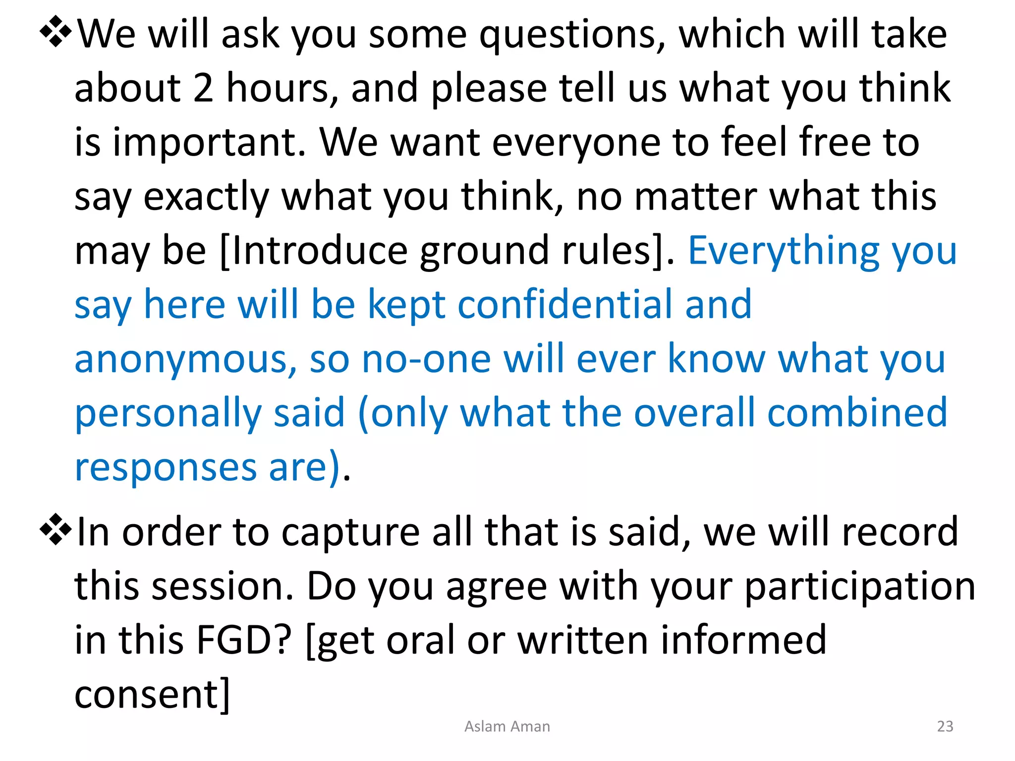 FOCUS GROUP DISCUSSION (FGD) | PDF