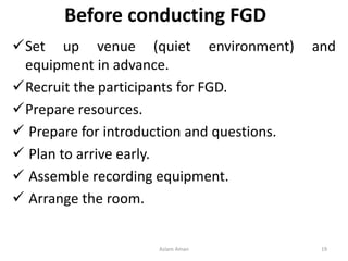 FOCUS GROUP DISCUSSION (FGD) | PDF