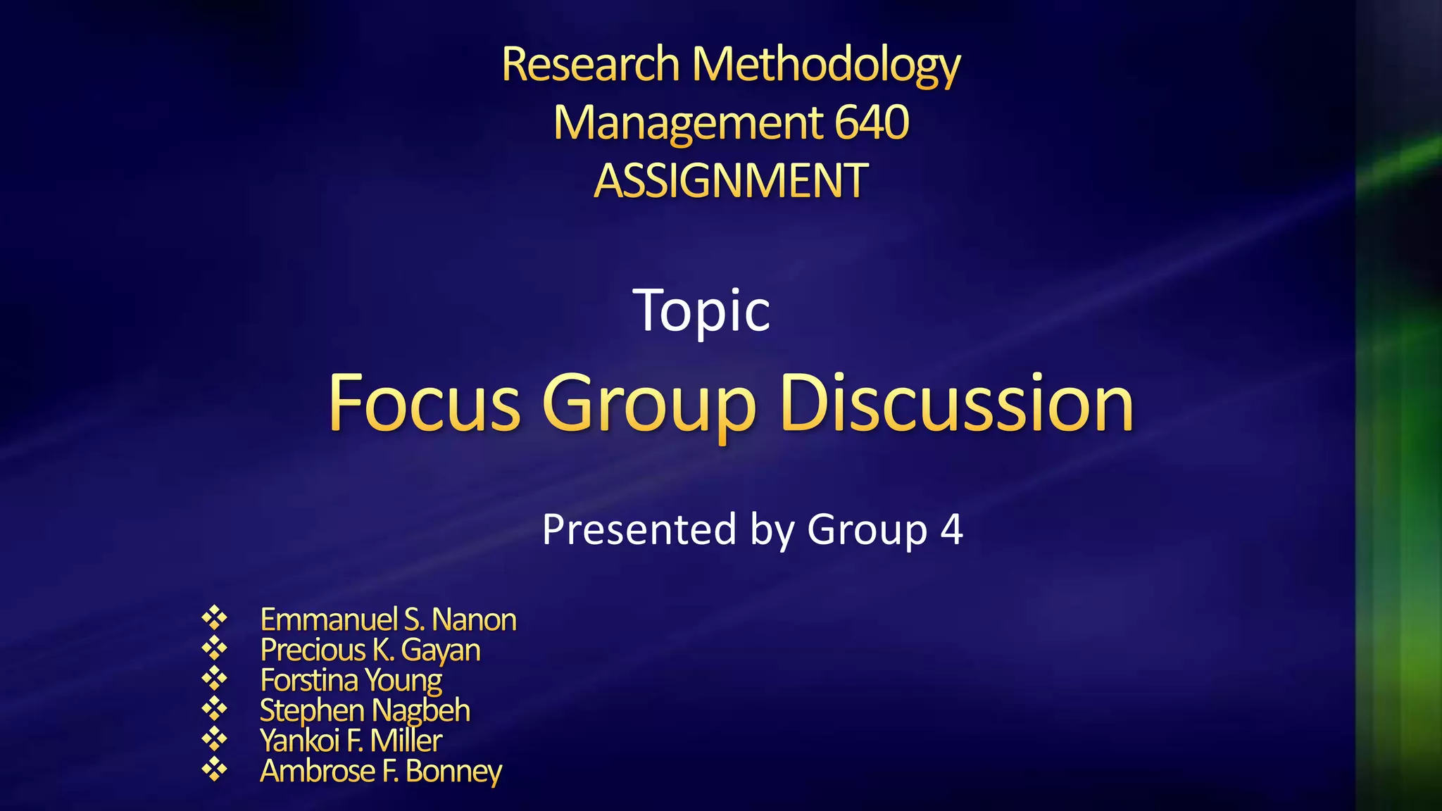 Focus Group Discussion Presentation | PPTX