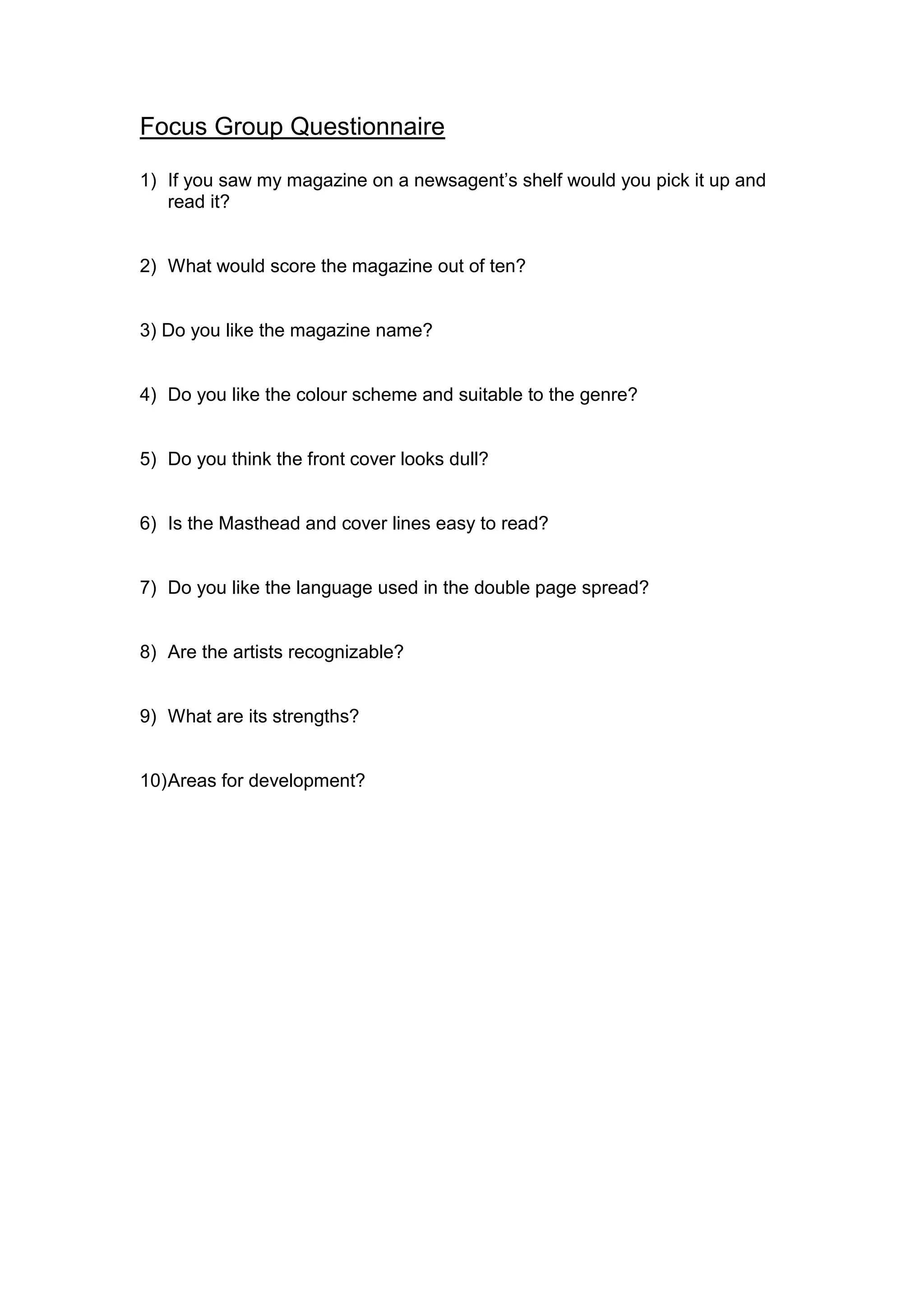 Focus group questionnaire | DOCX