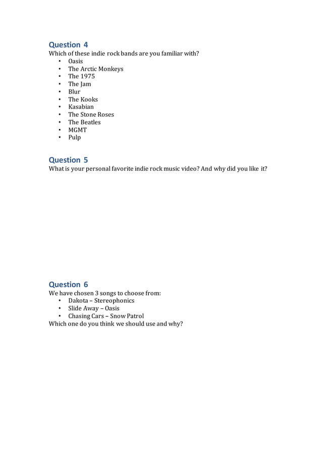 Focus group questionnaire | PDF