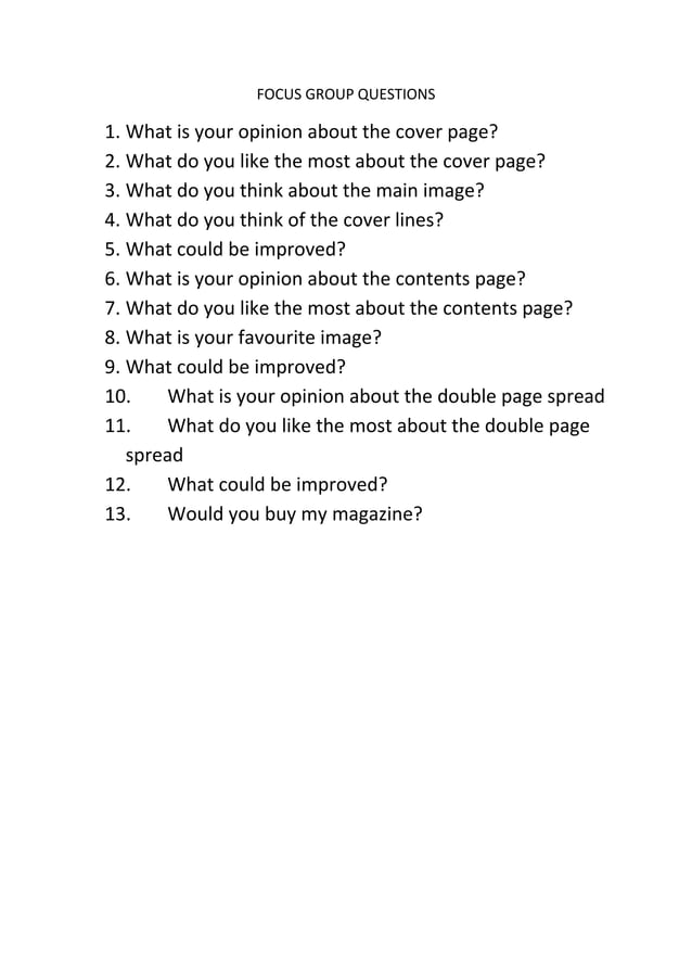 Focus group questions | DOCX