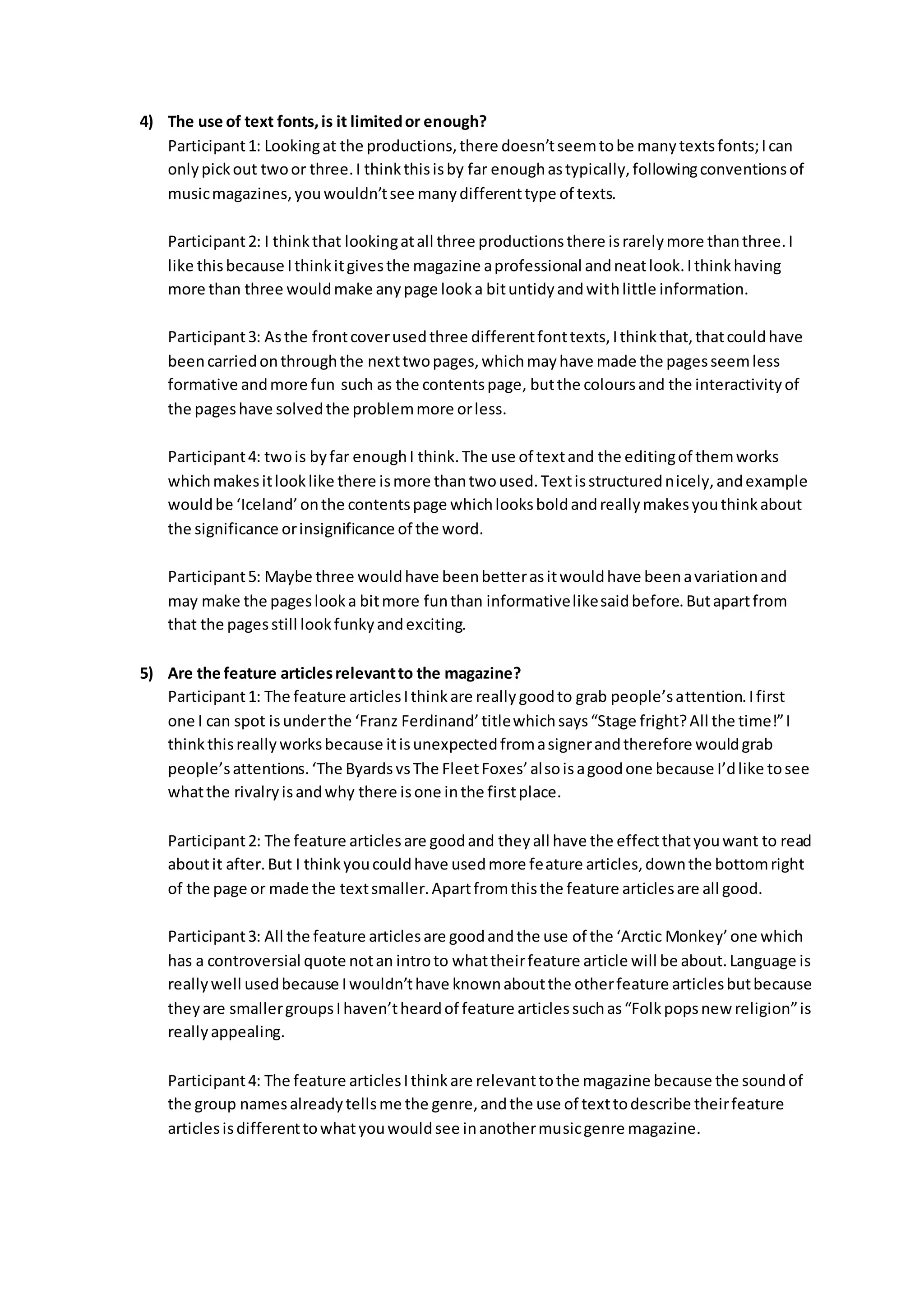 Focus group questions and answers | DOCX | Web Design and HTML | Internet