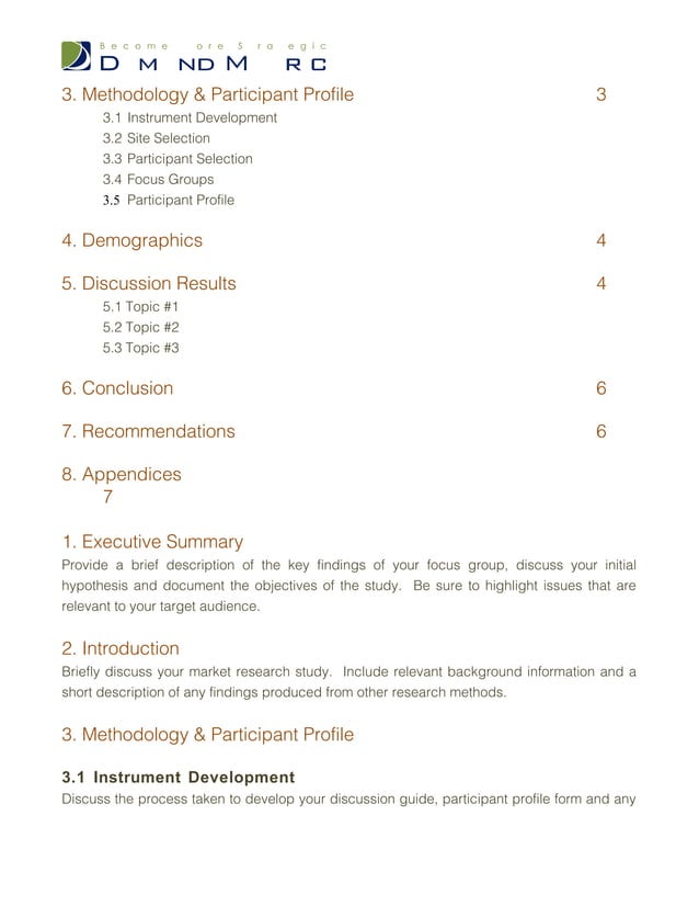 Focus Group Report Template | PDF