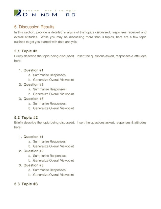 Focus Group Report Template | PDF