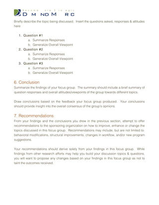 Focus Group Report Template | PDF