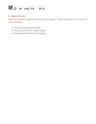 Focus Group Report Template | PDF