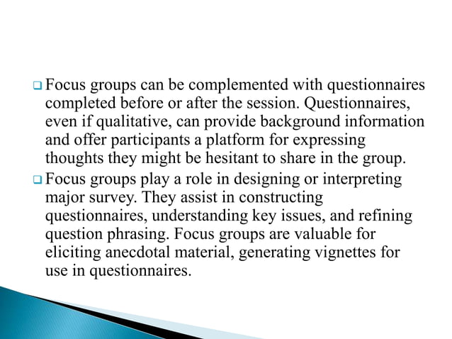 Focus Group Research in qualitative study | PPTX