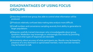 FOCUS GROUP PRESENTATION IN PSYCHOLOGY.. | PPT