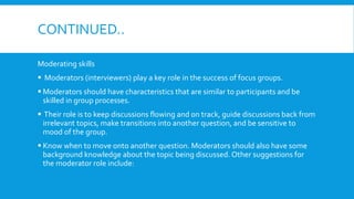 FOCUS GROUP PRESENTATION IN PSYCHOLOGY.. | PPT