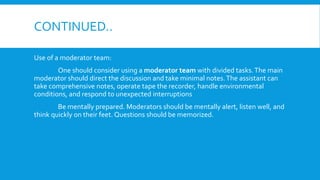 FOCUS GROUP PRESENTATION IN PSYCHOLOGY.. | PPT