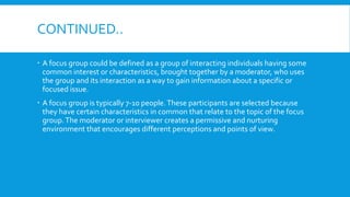 FOCUS GROUP PRESENTATION IN PSYCHOLOGY.. | PPT