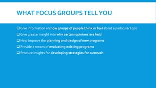 FOCUS GROUP PRESENTATION IN PSYCHOLOGY.. | PPT