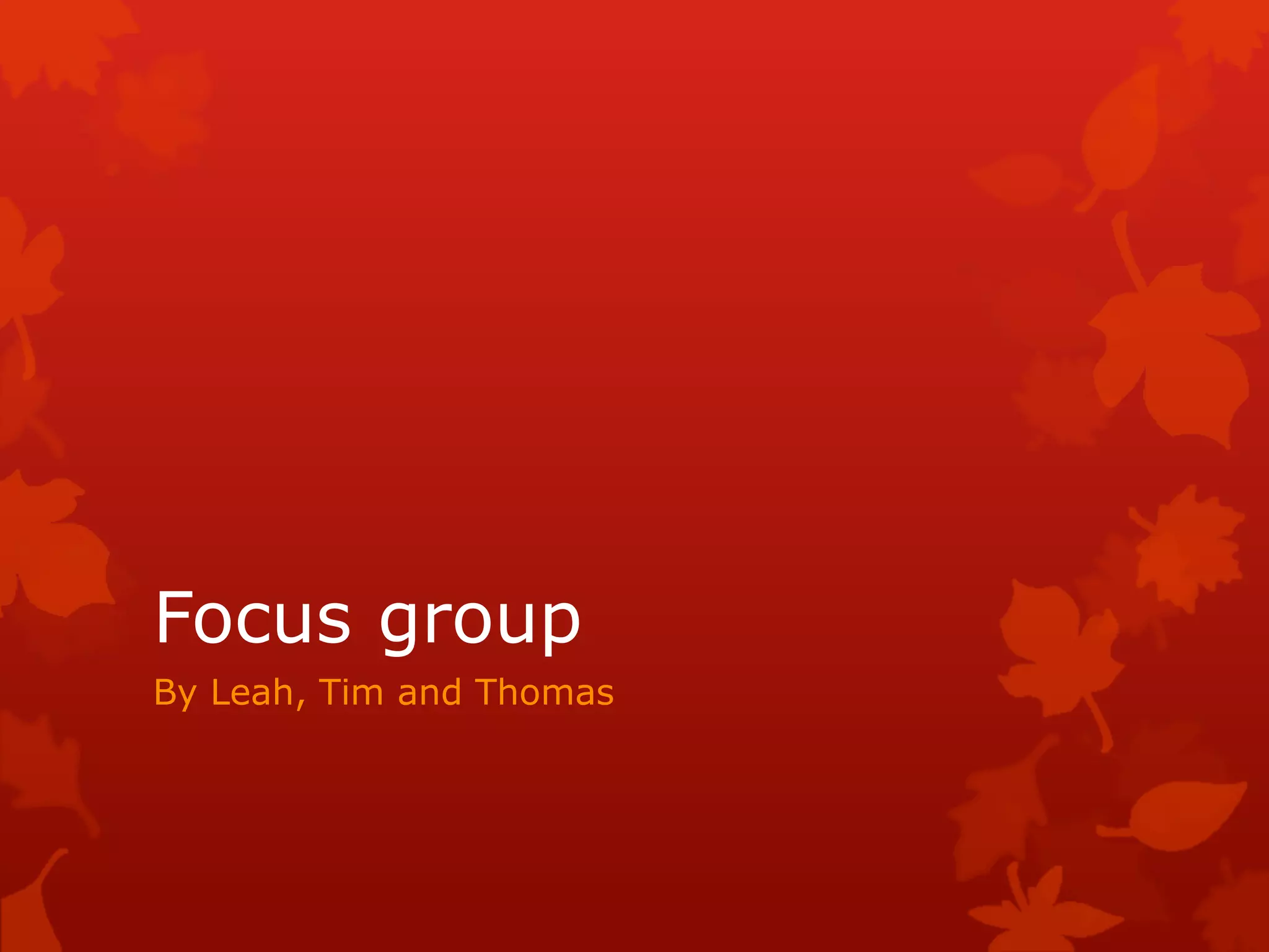 Short film focus group presentation | PPT