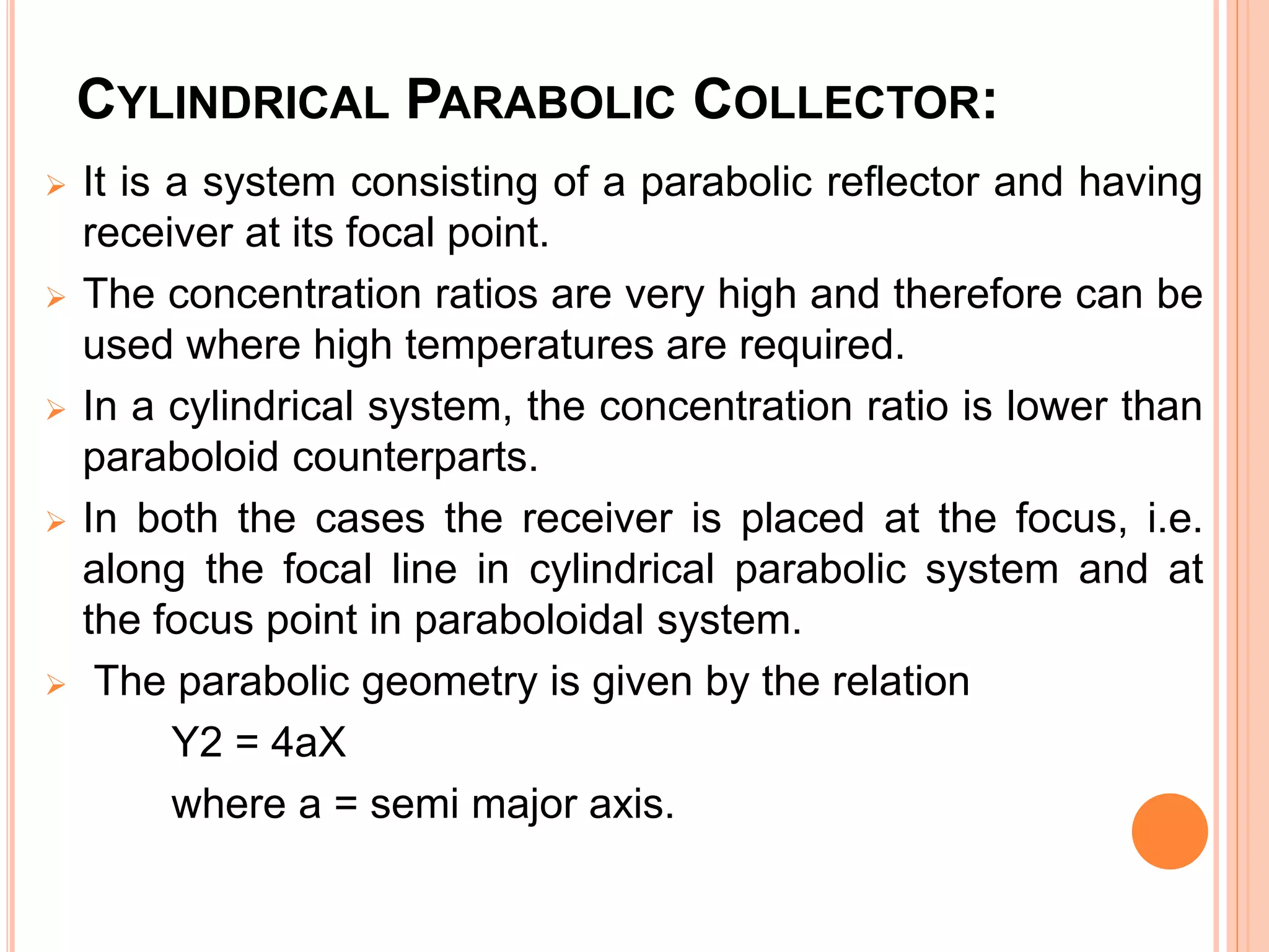 Focusing type solar collector | PPTX