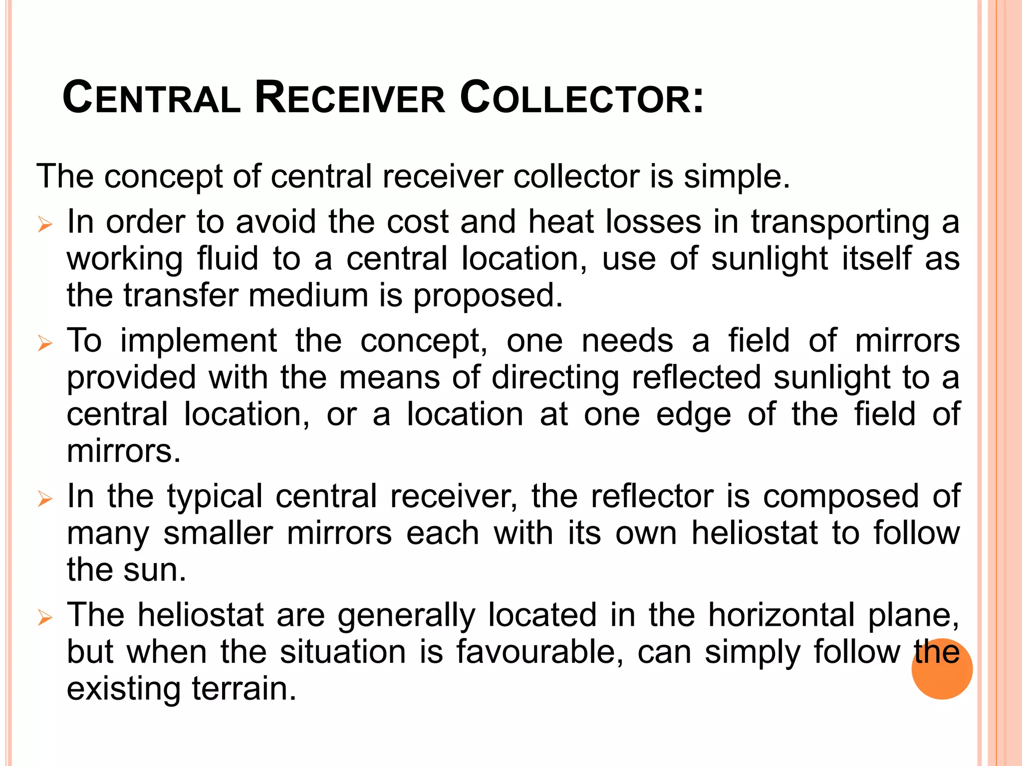 Focusing type solar collector | PPTX