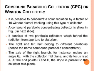Focusing type solar collector | PPTX