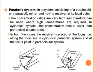 Focusing type solar collector | PPTX