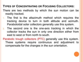 Focusing type solar collector | PPTX