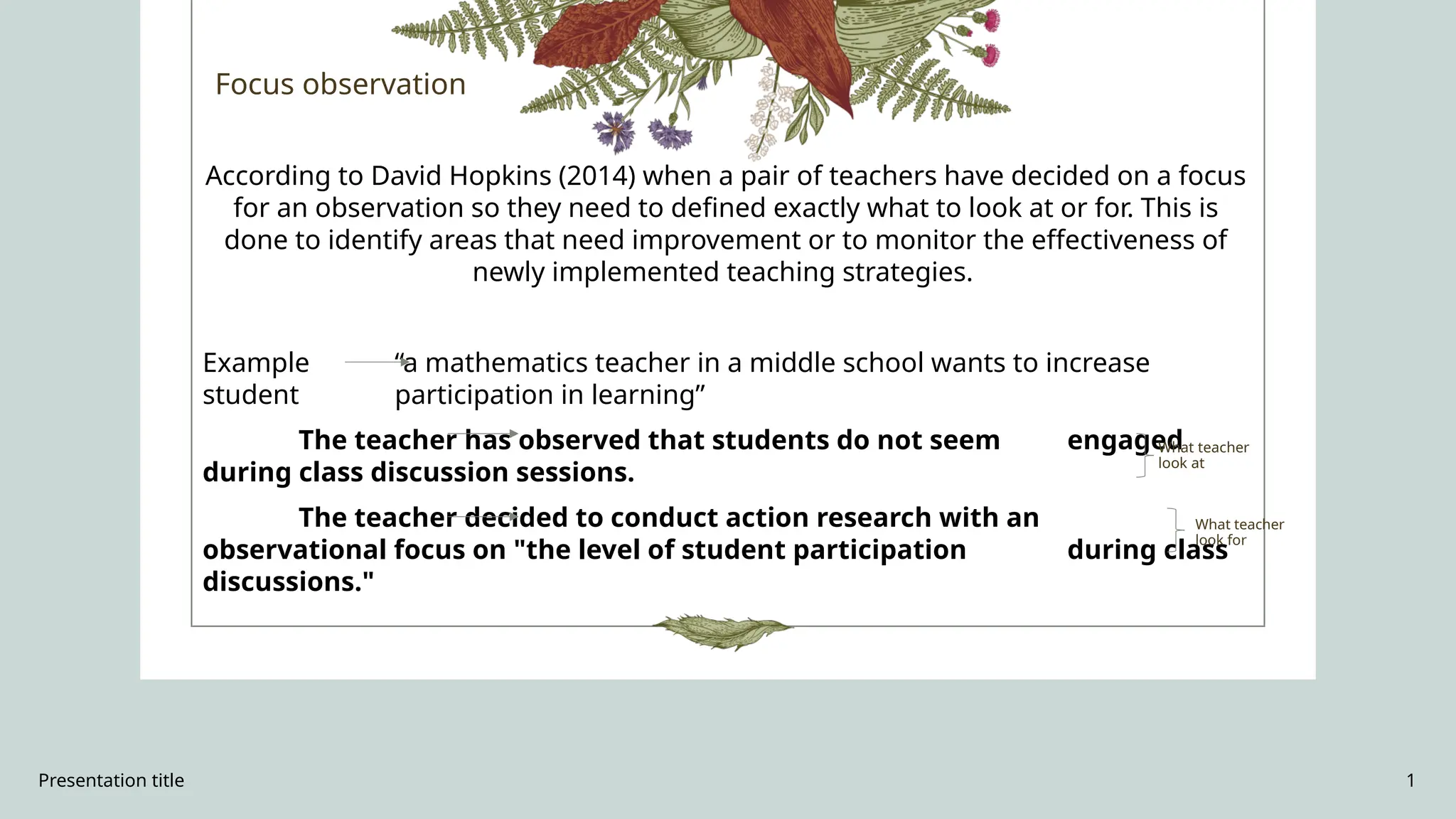 Focus observation. our assignment in car | PPTX