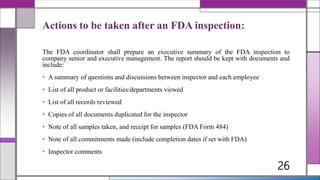 Focus on FDA cGMPs inspections | PPTX
