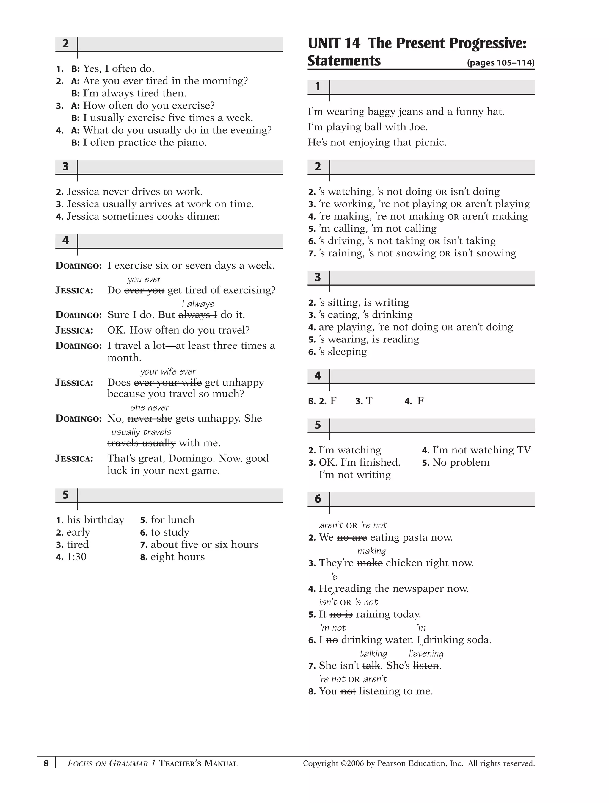 Focus on grammar_1_answer_key | PDF | Food & Drink