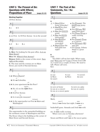 Focus on grammar_1_answer_key | PDF