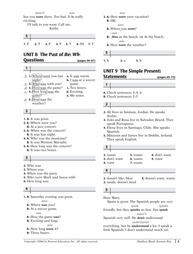 Focus on grammar_1_answer_key | PDF | Food & Drink