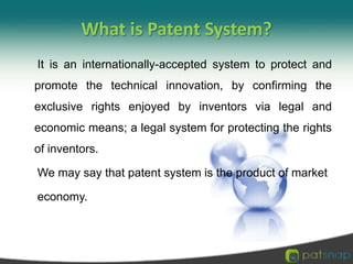 Focus on patent system | PPTX | Business | Business and Finance
