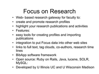 Focus on research workshop | PPTX