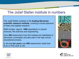Enterprise Europe Network Slovenia & Josef Stefan Institute | PPT
