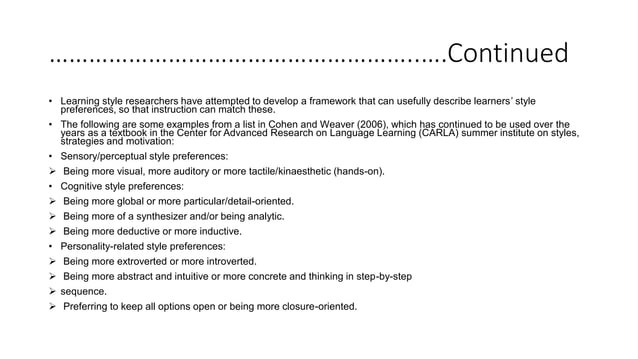 Focus on the Language Learner and Different Language Learning ...