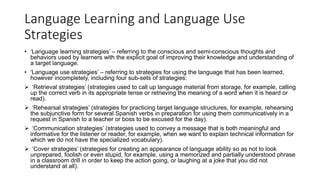 Focus on the Language Learner and Different Language Learning ...