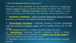 Focus on the languge learner, Motivation.ppt