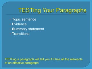 Focus on writing ch. 2 | PPTX
