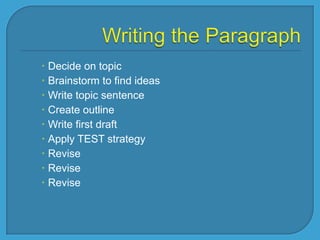 Focus on writing ch. 3 | PPTX
