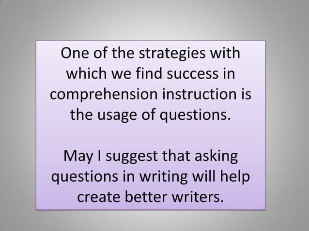 Focus on writing the importance of asking questions | PPTX | Education