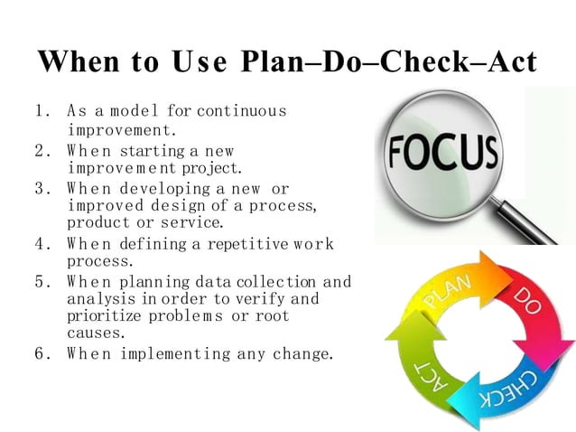 FOCUS PDCA | PPTX | Business | Business and Finance