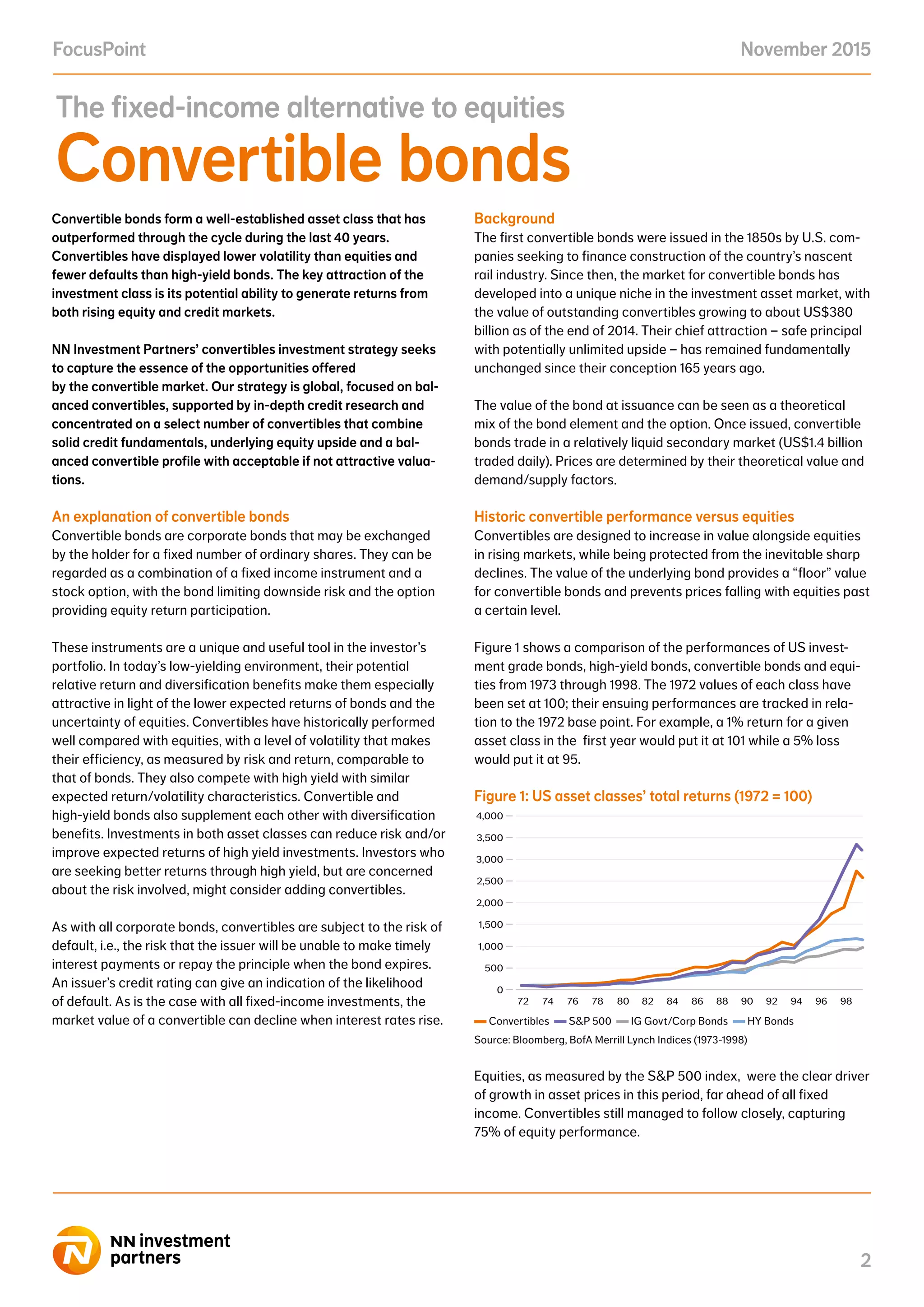 [EN] Convertible bonds offer investors equity-like returns with a risk ...