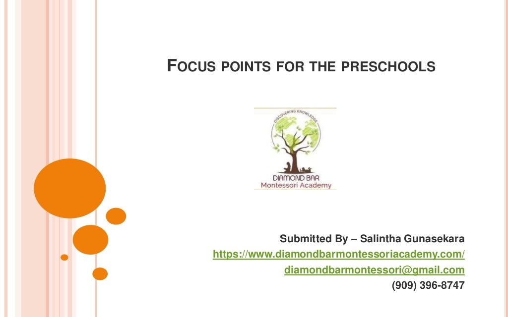 Focus points for the preschools | PPT