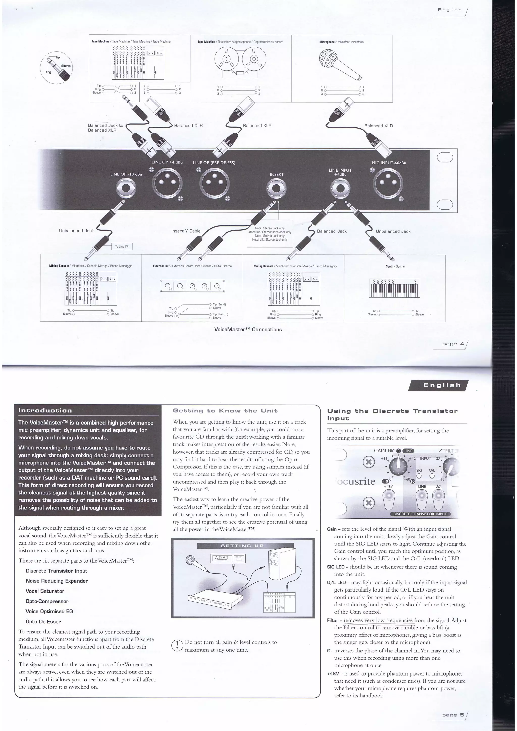 Focusrite Voice Master Manual | PDF
