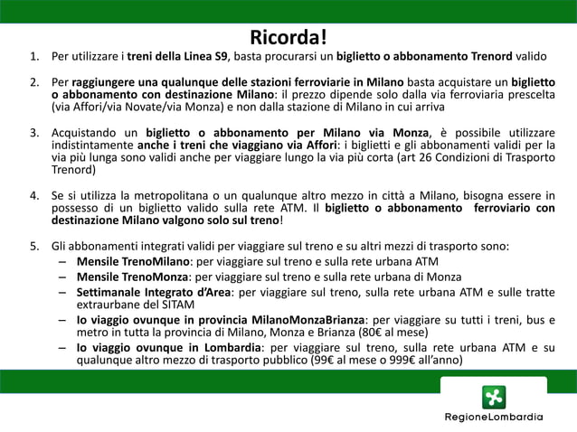 Nuova Linea S9 - Focus di Cesano Maderno | PPT