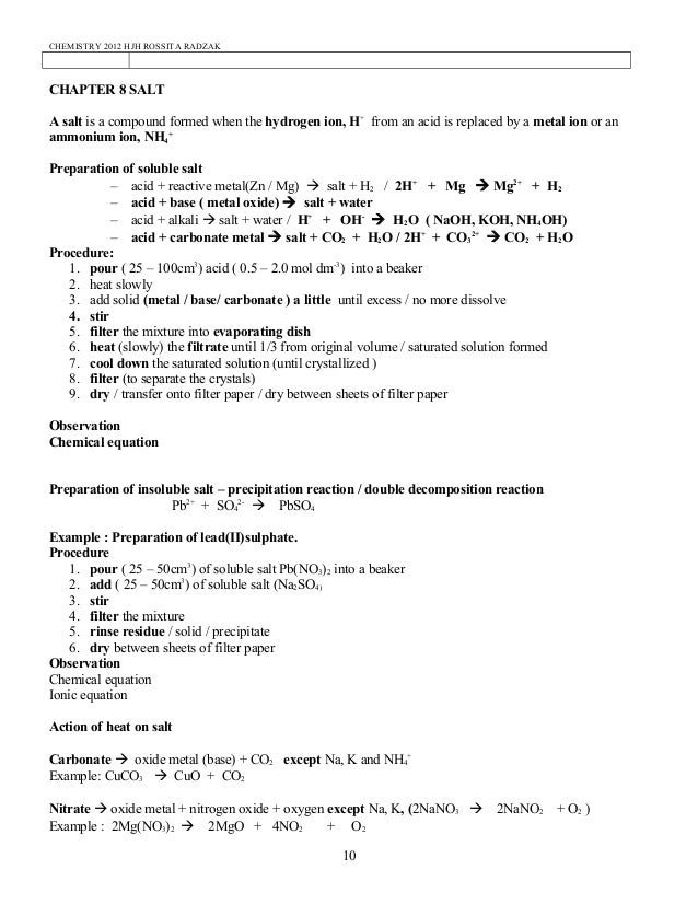 Chemistry Note Form 4 & 5