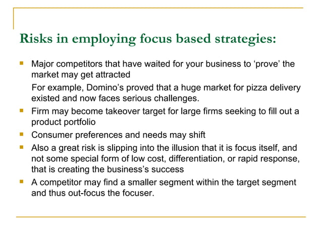 Focus Strategy(Short Tutorial) | PPT | Business | Business and Finance