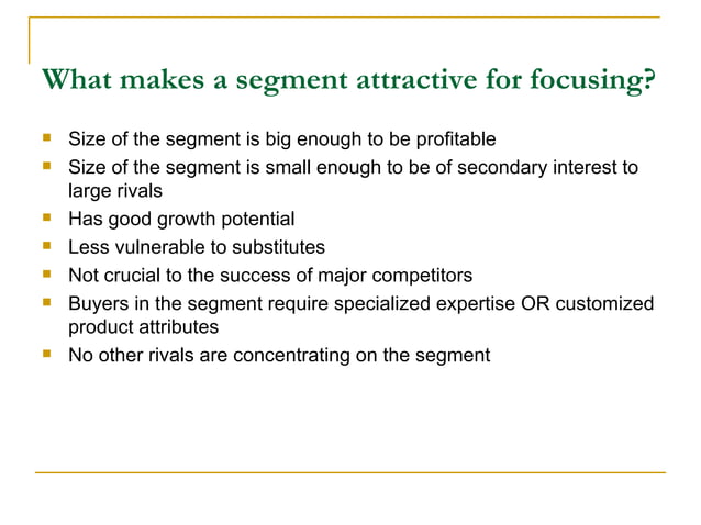 Focus Strategy(Short Tutorial) | PPT | Business | Business and Finance