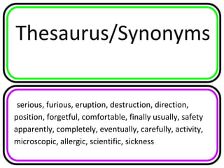 Focus wall words 5 1 | PDF | Science